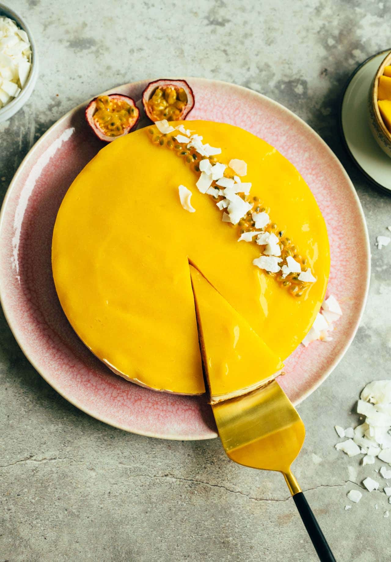 Mango Cheesecake Kuchen ohne Backen (ölfrei) — VEGANE VIBES